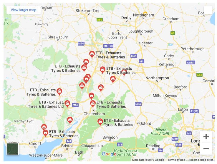 Locations at ETB Tyres